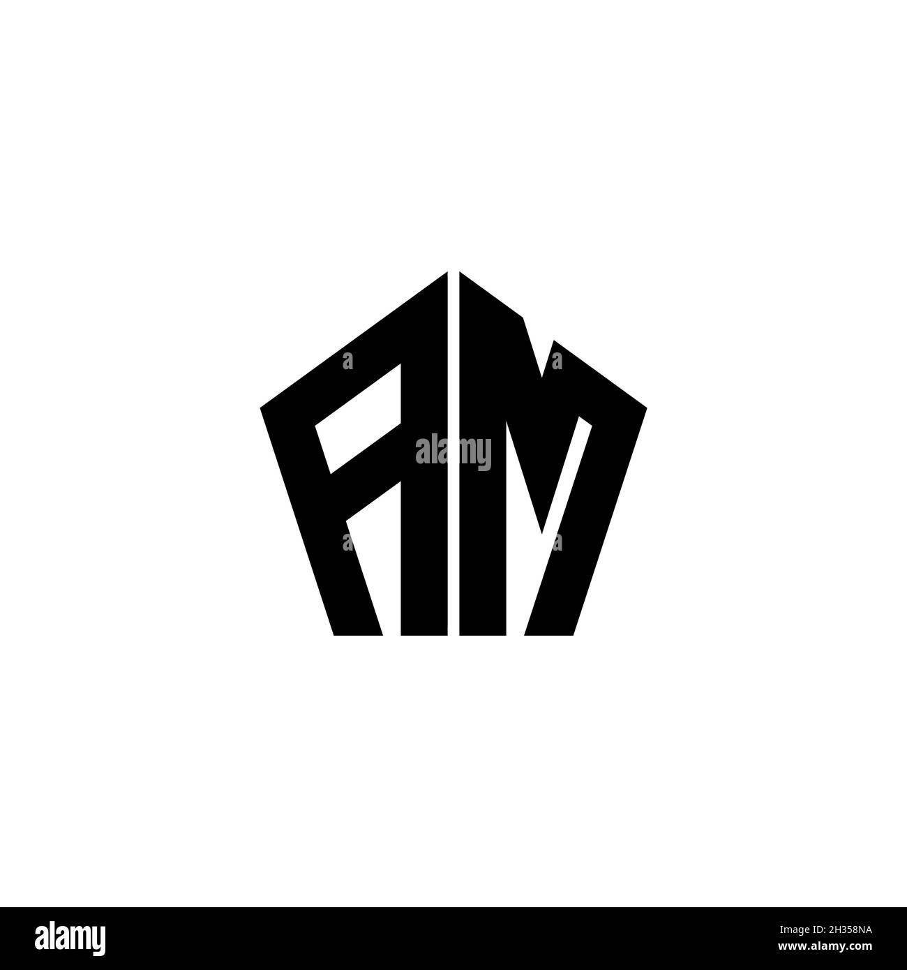 AM Monogram logo letter with polygonal geometric shape style design ...