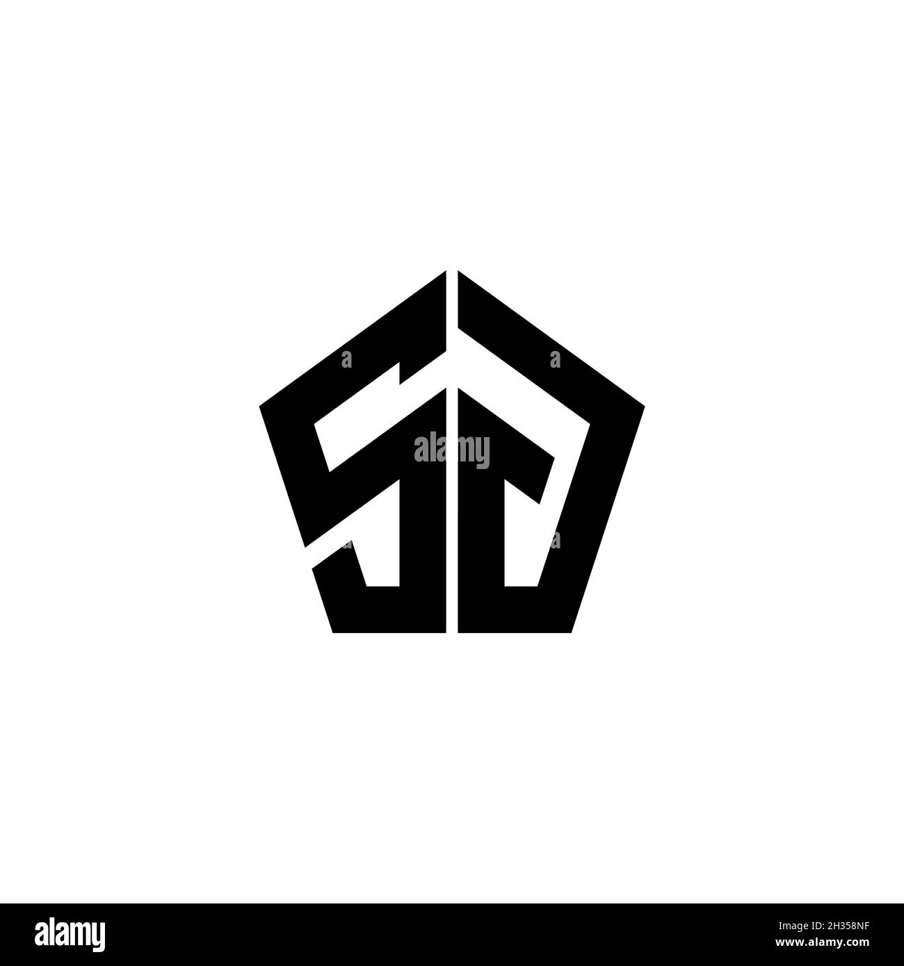 SG Monogram logo letter with polygonal geometric shape style design ...