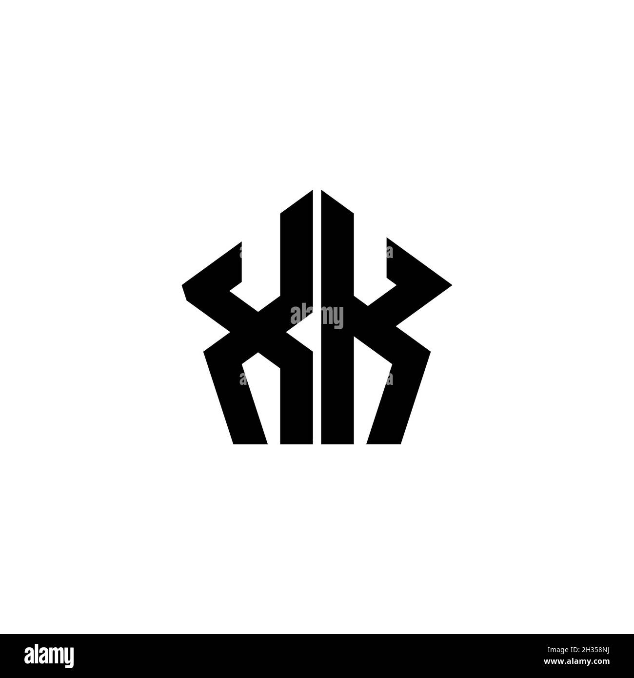 Xk Monogram Logo Letter With Polygonal Geometric Shape Style Design