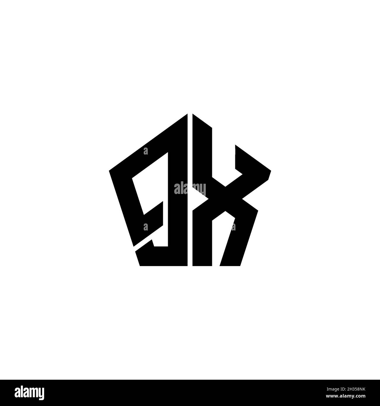 QX Monogram logo letter with polygonal geometric shape style design ...