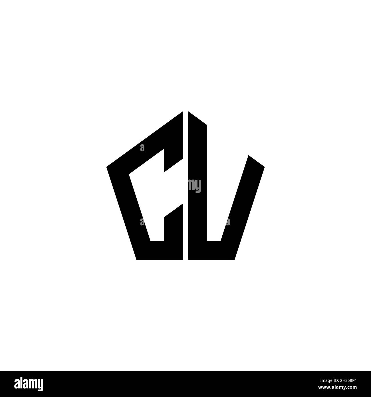 CU Monogram logo letter with polygonal geometric shape style design ...