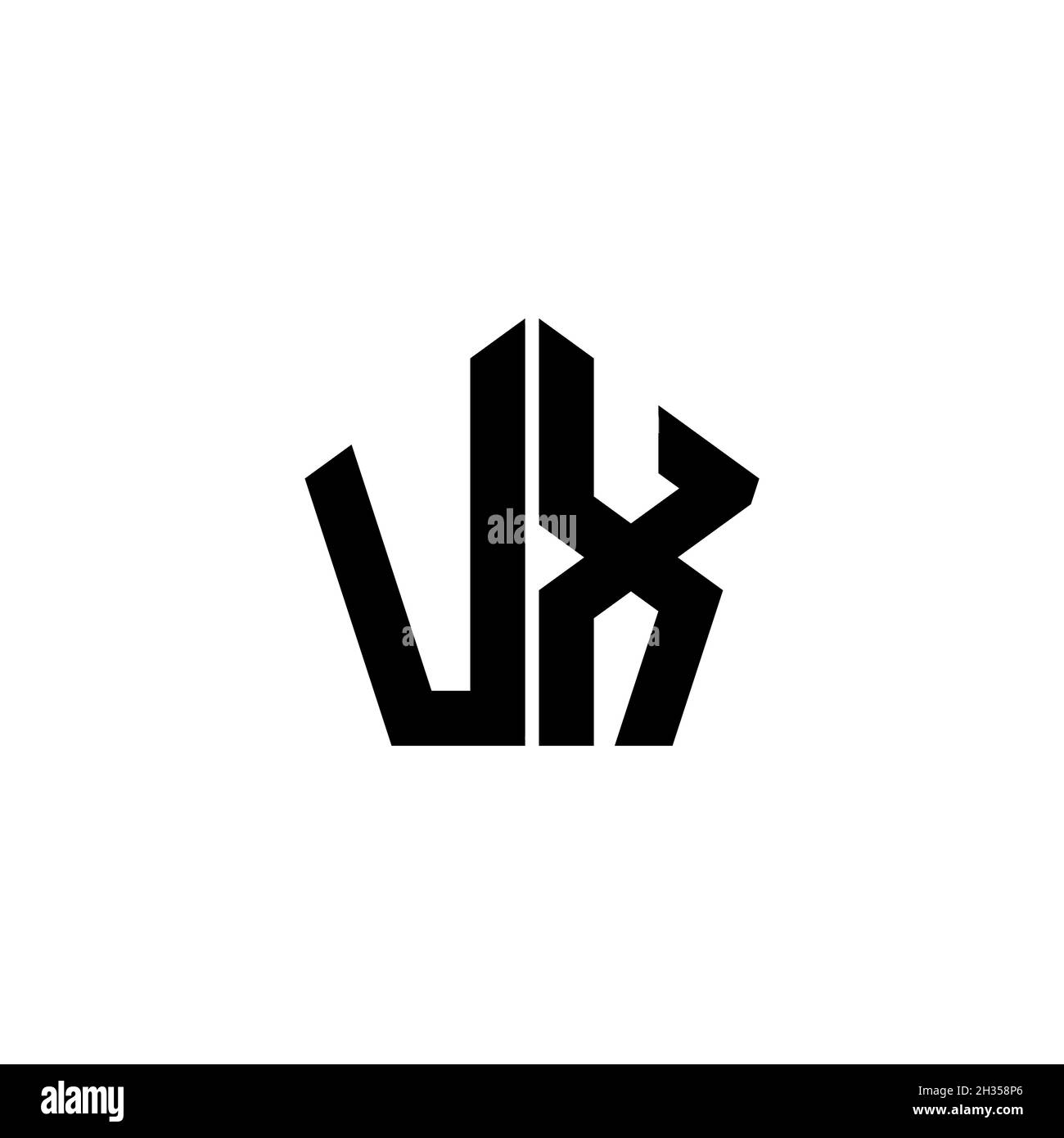 UX Monogram logo letter with polygonal geometric shape style design ...