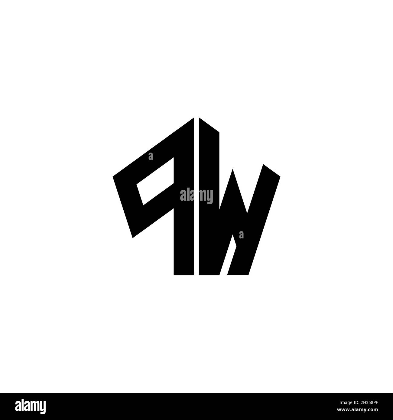 PW Monogram logo letter with polygonal geometric shape style design ...