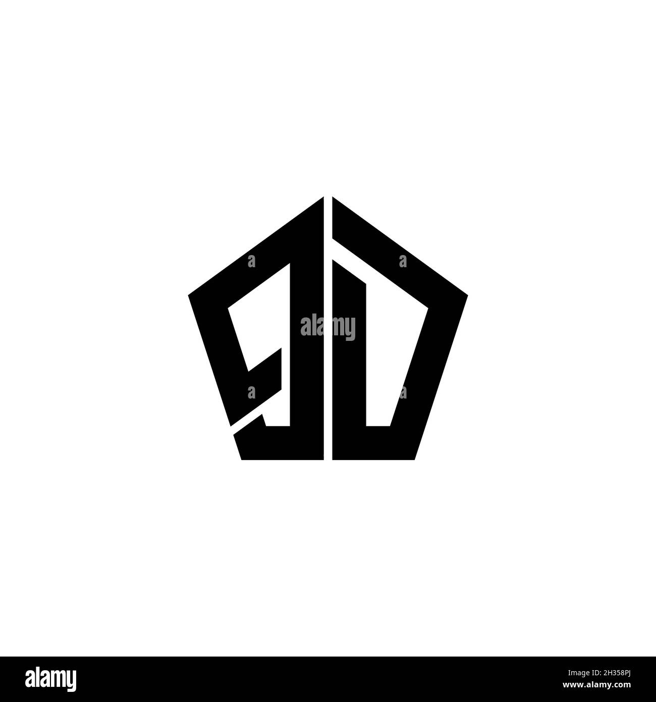 QD Monogram logo letter with polygonal geometric shape style design ...