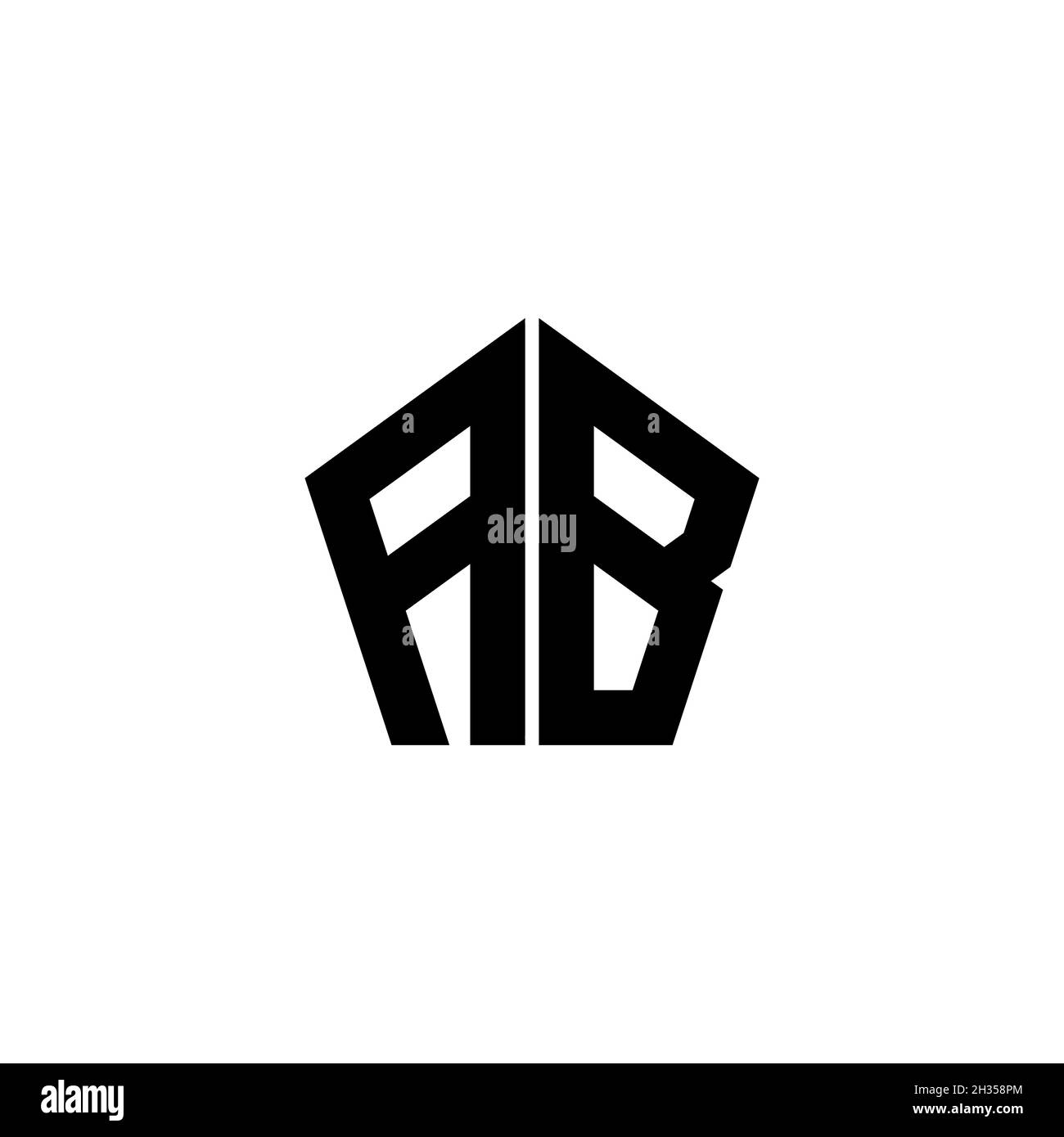 AB Monogram logo letter with polygonal geometric shape style design ...