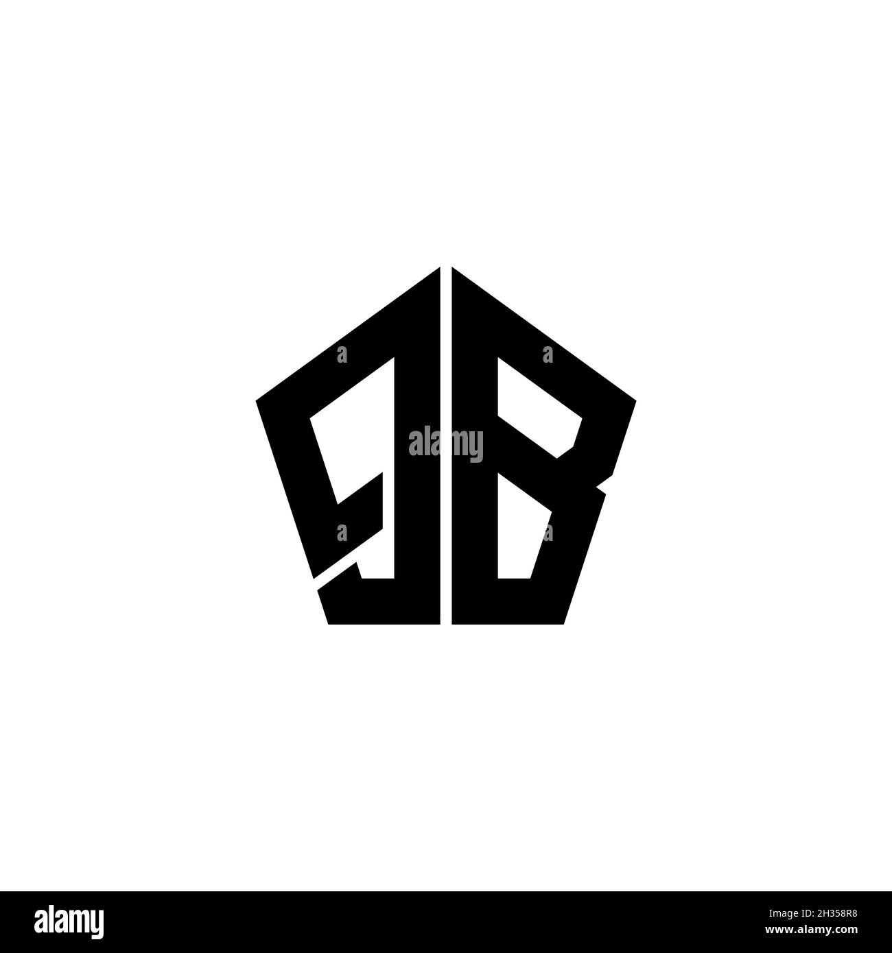 QB Monogram logo letter with polygonal geometric shape style design ...