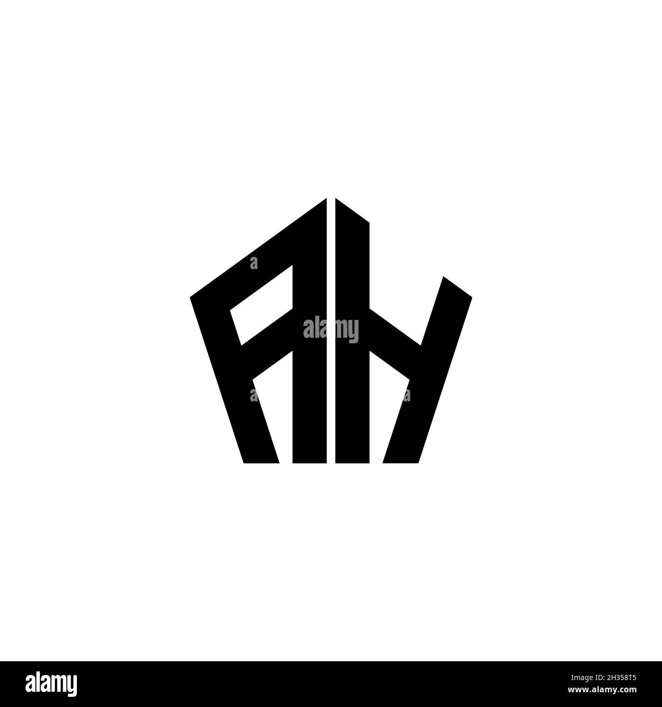 AH Monogram logo letter with polygonal geometric shape style design ...