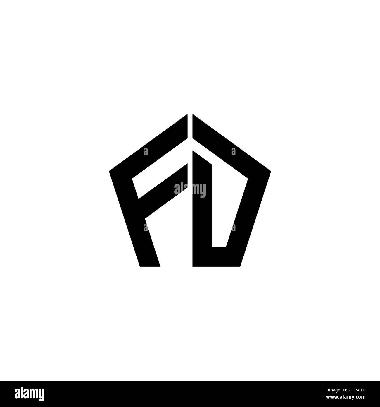 FD Monogram logo letter with polygonal geometric shape style design ...