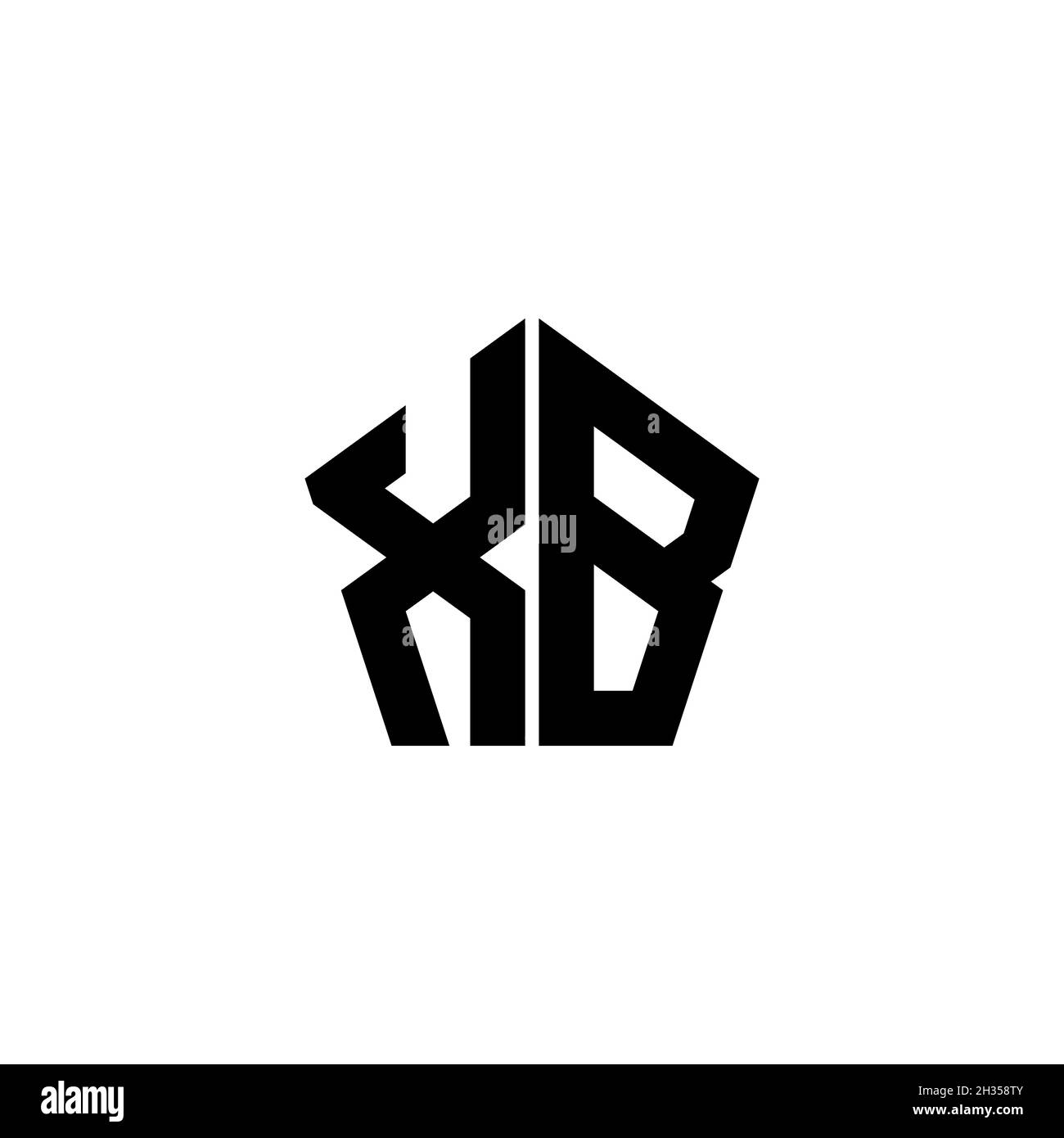 XB Monogram logo letter with polygonal geometric shape style design ...