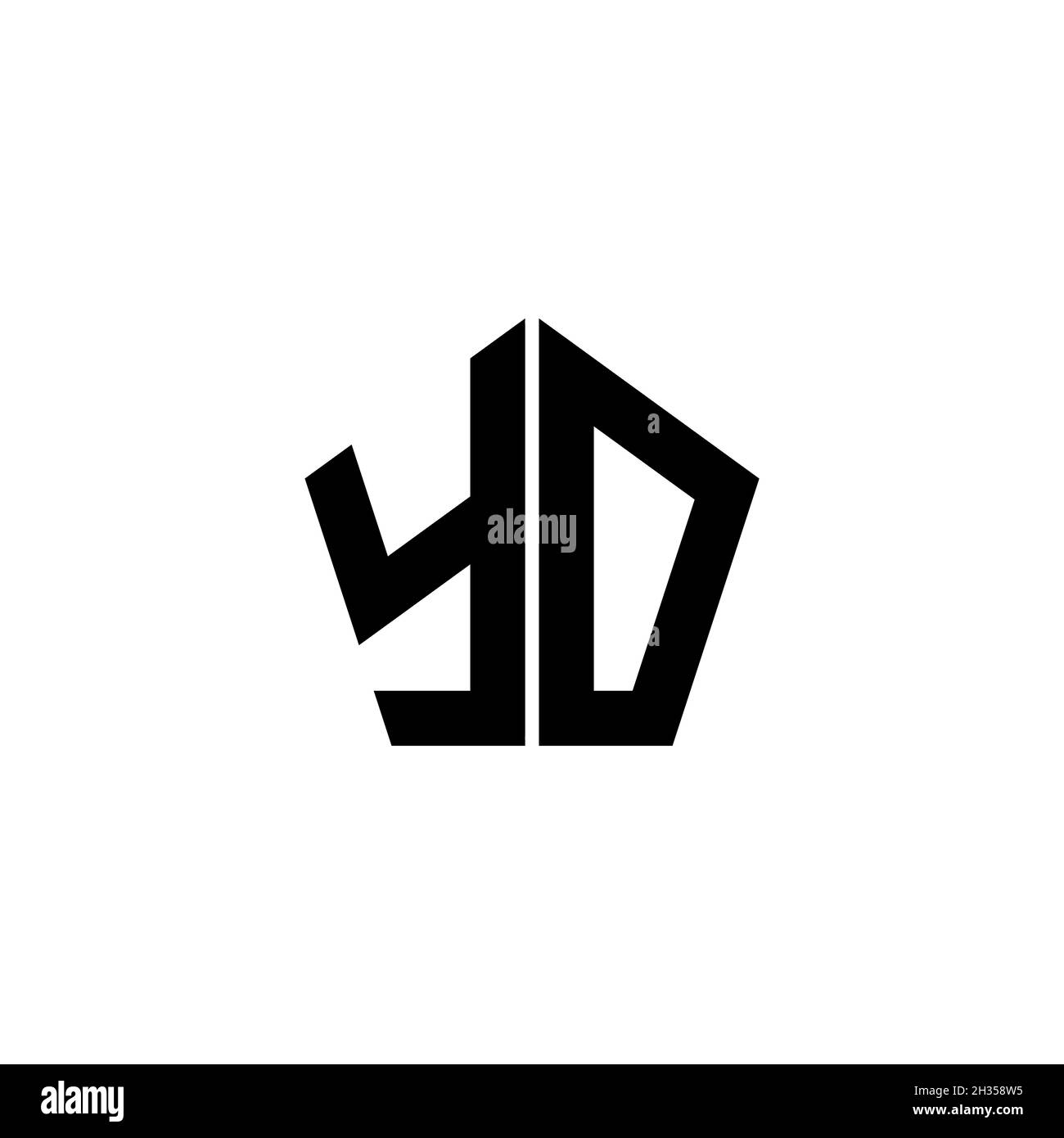 YO Monogram logo letter with polygonal geometric shape style design ...