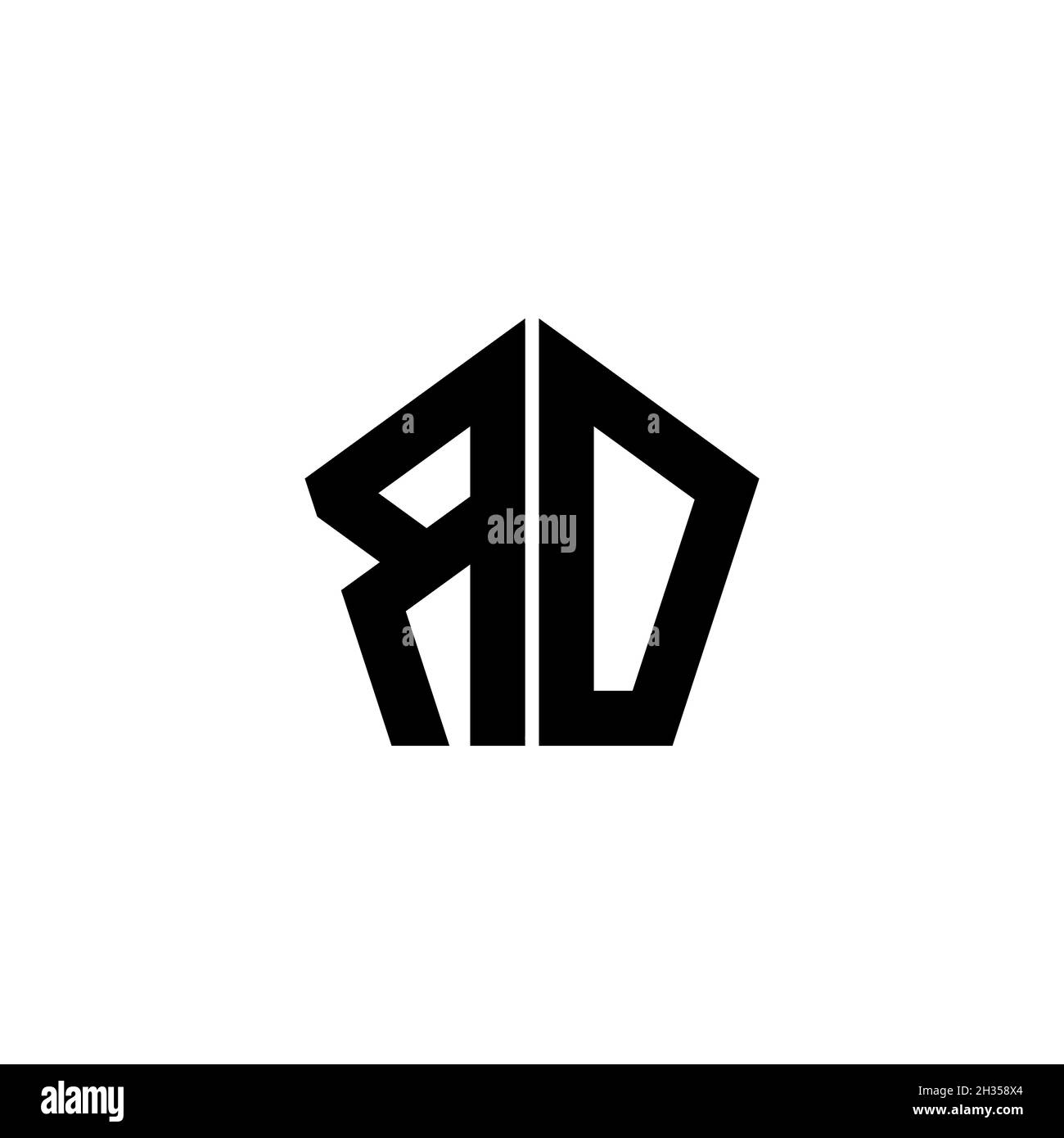 RO Monogram logo letter with polygonal geometric shape style design ...