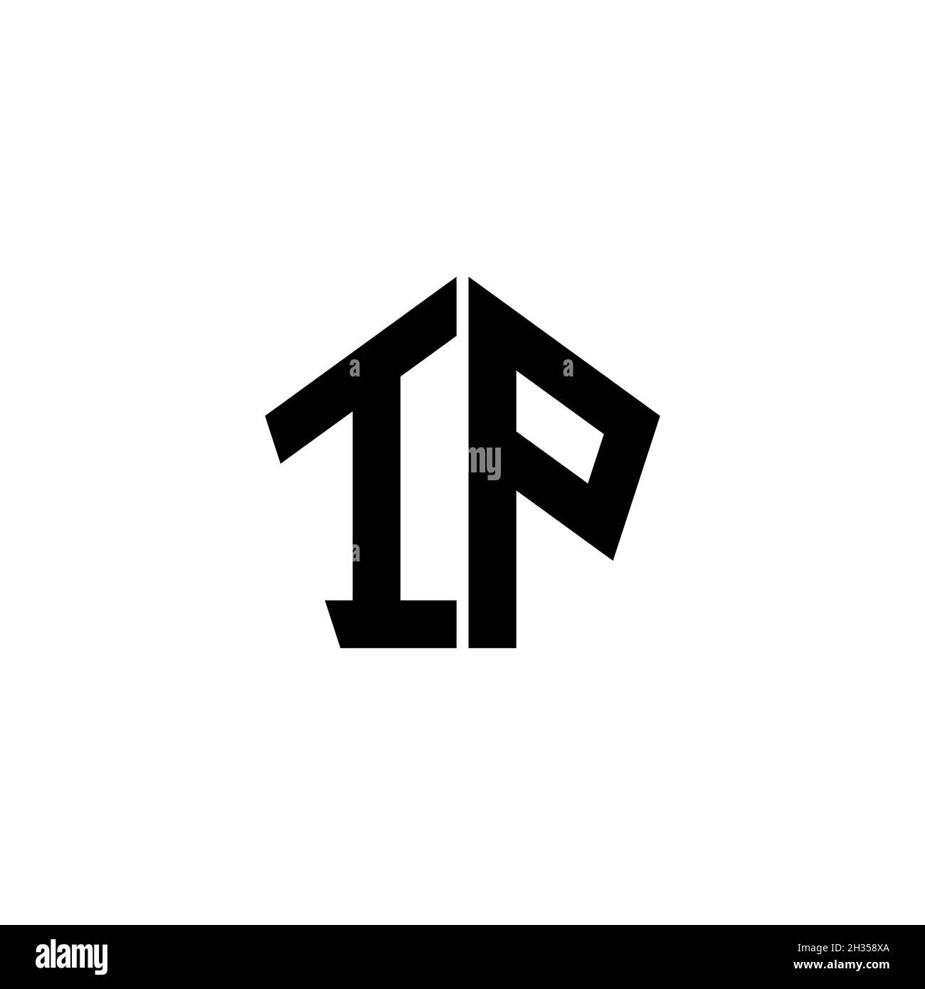 IP Monogram logo letter with polygonal geometric shape style design ...