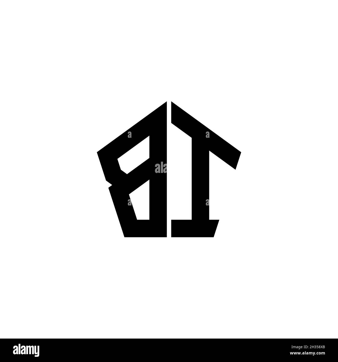 BI Monogram logo letter with polygonal geometric shape style design ...