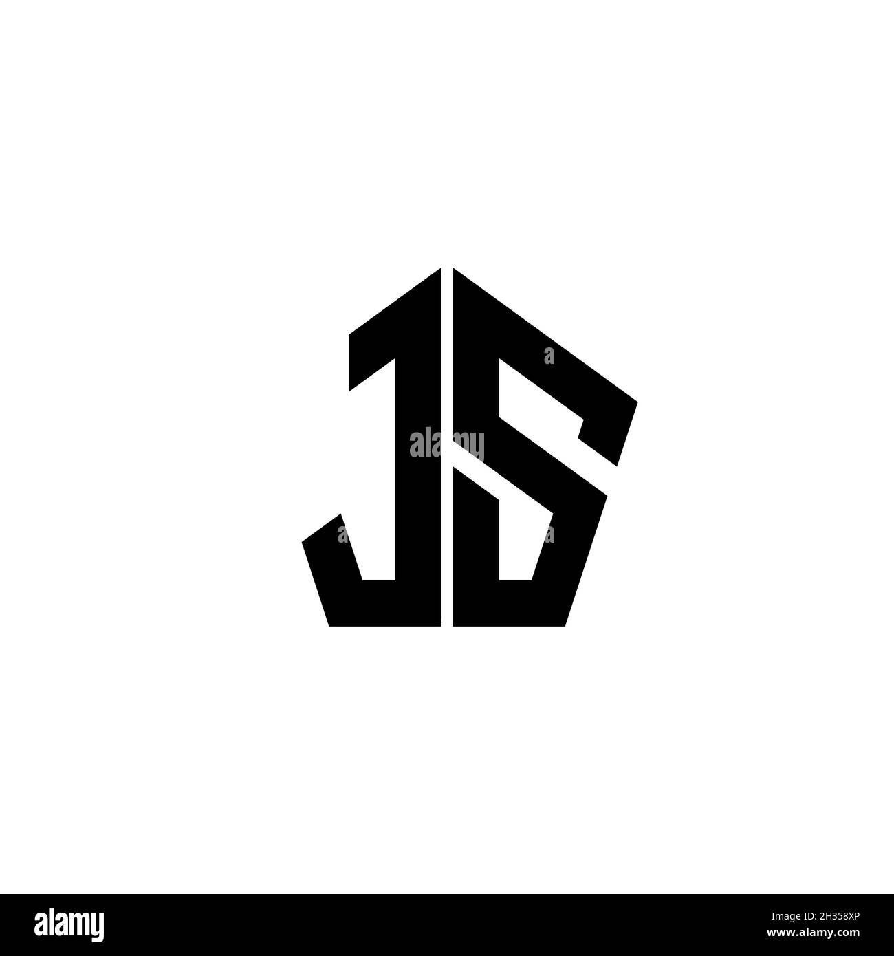 JS Monogram logo letter with polygonal geometric shape style design ...