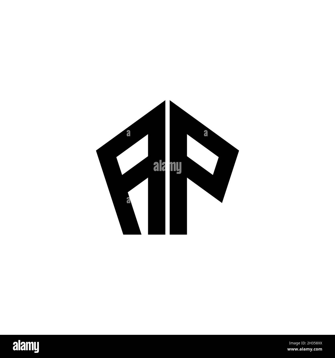 AP Monogram logo letter with polygonal geometric shape style design ...