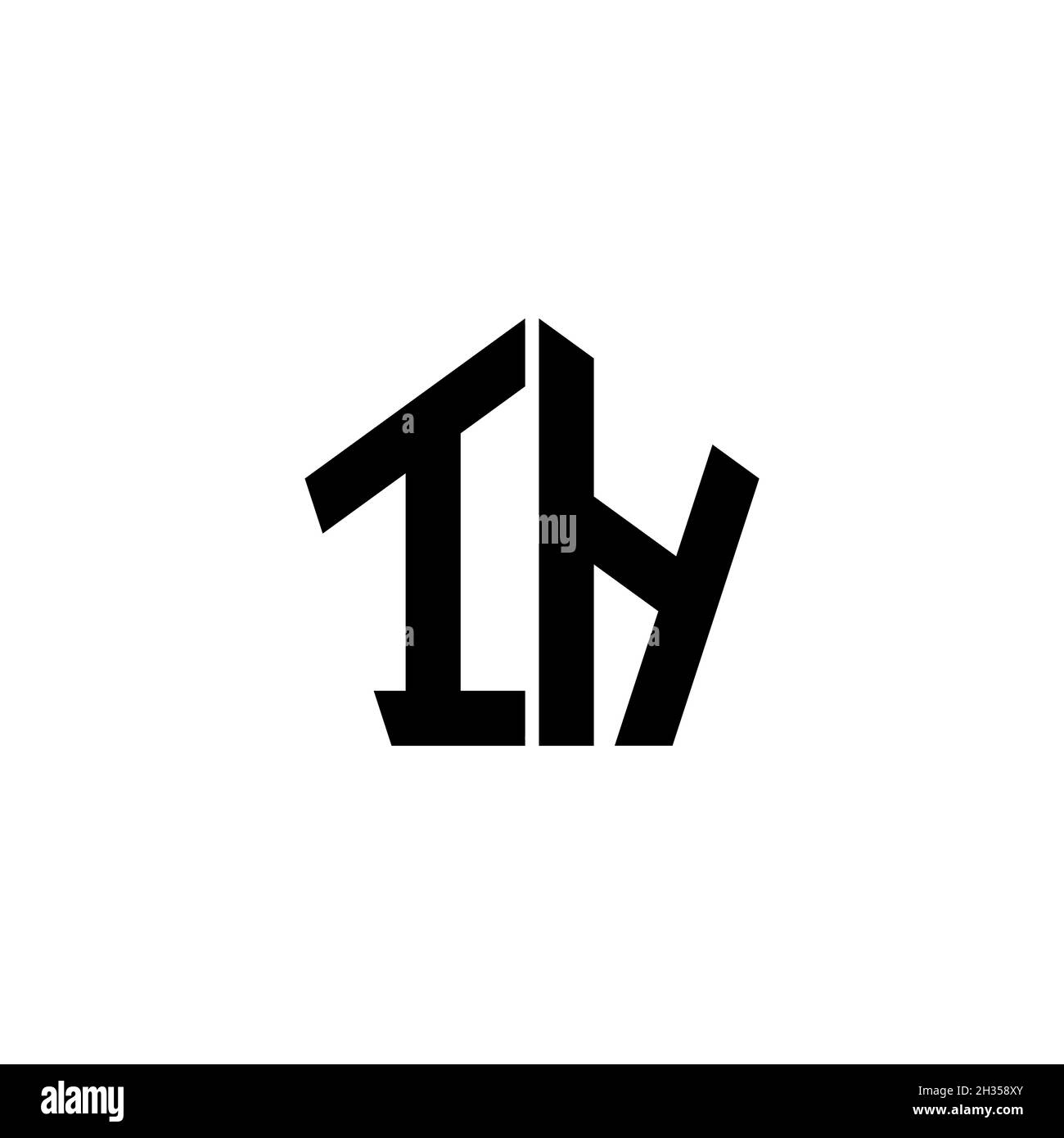 IH Monogram logo letter with polygonal geometric shape style design ...