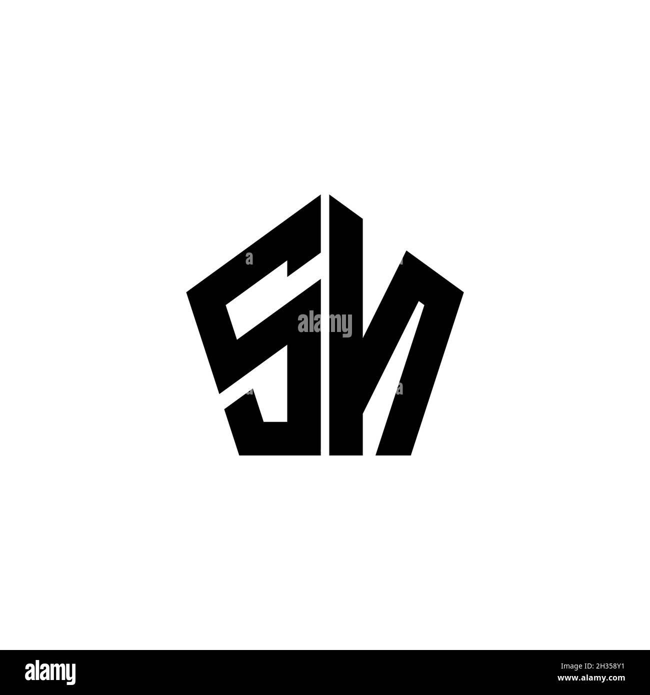 SN Monogram logo letter with polygonal geometric shape style design ...