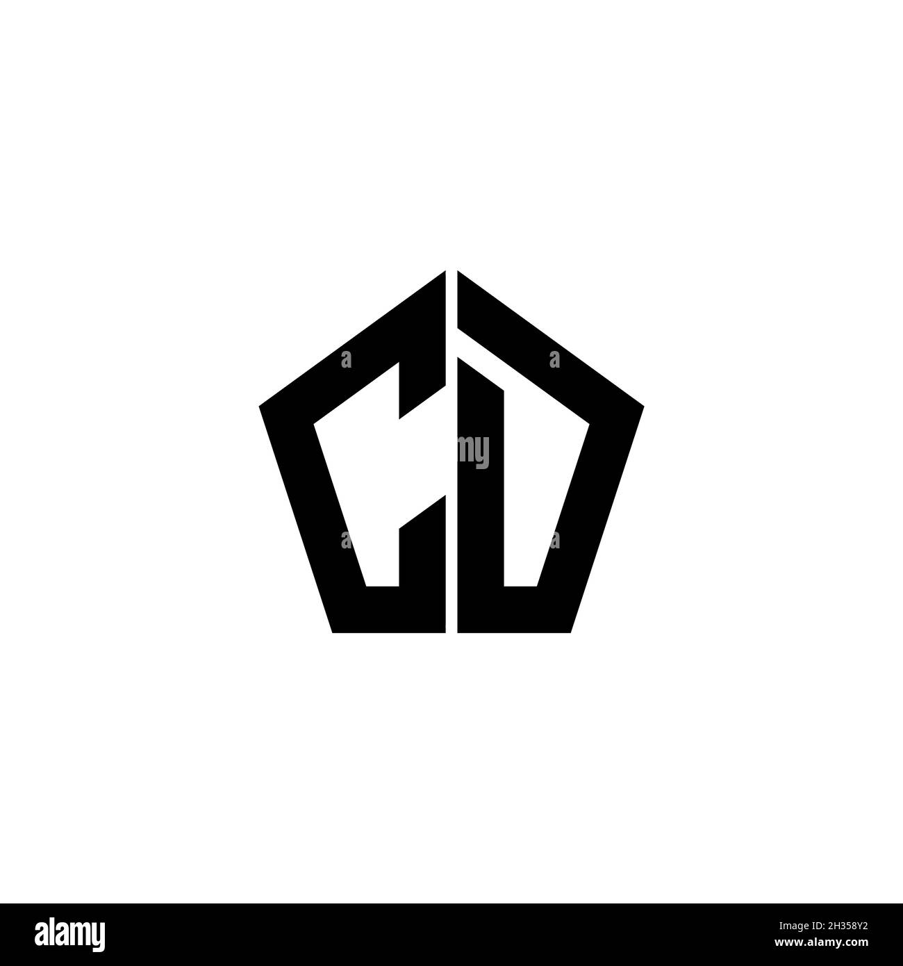 CD Monogram logo letter with polygonal geometric shape style design ...