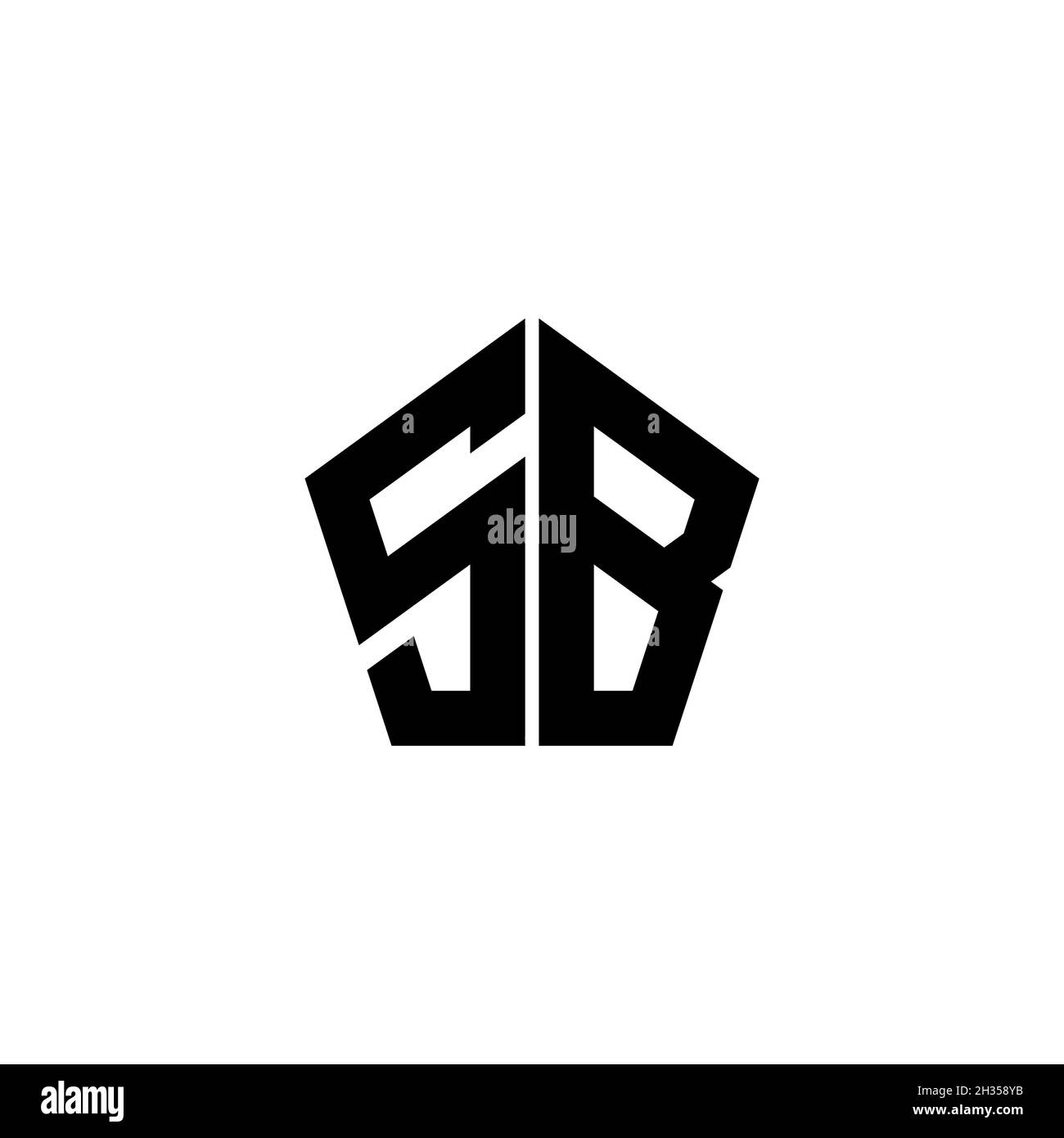 SB Monogram logo letter with polygonal geometric shape style design ...