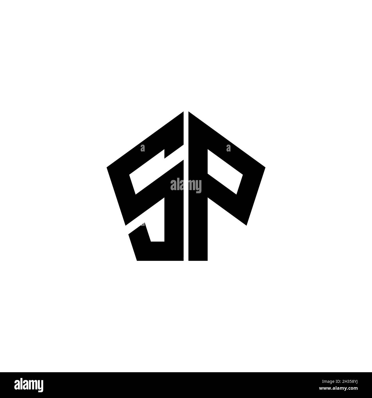 SP Monogram logo letter with polygonal geometric shape style design ...