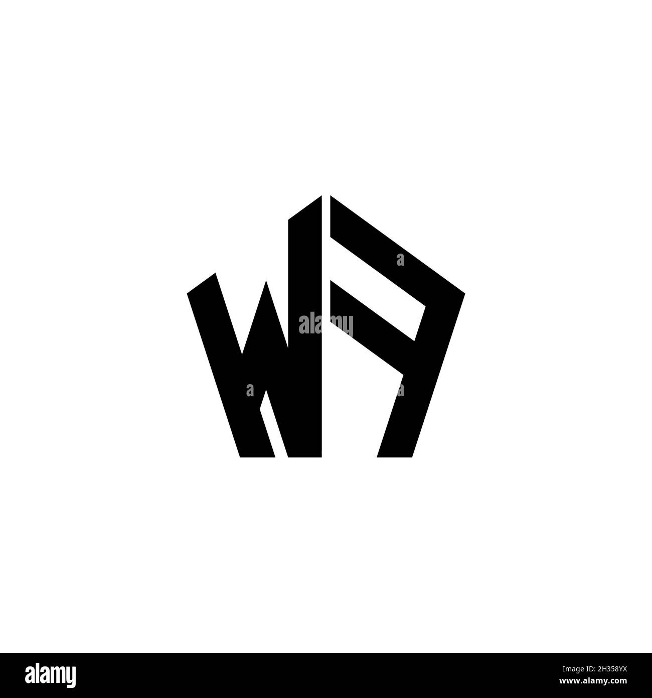 WF Monogram logo letter with polygonal geometric shape style design ...
