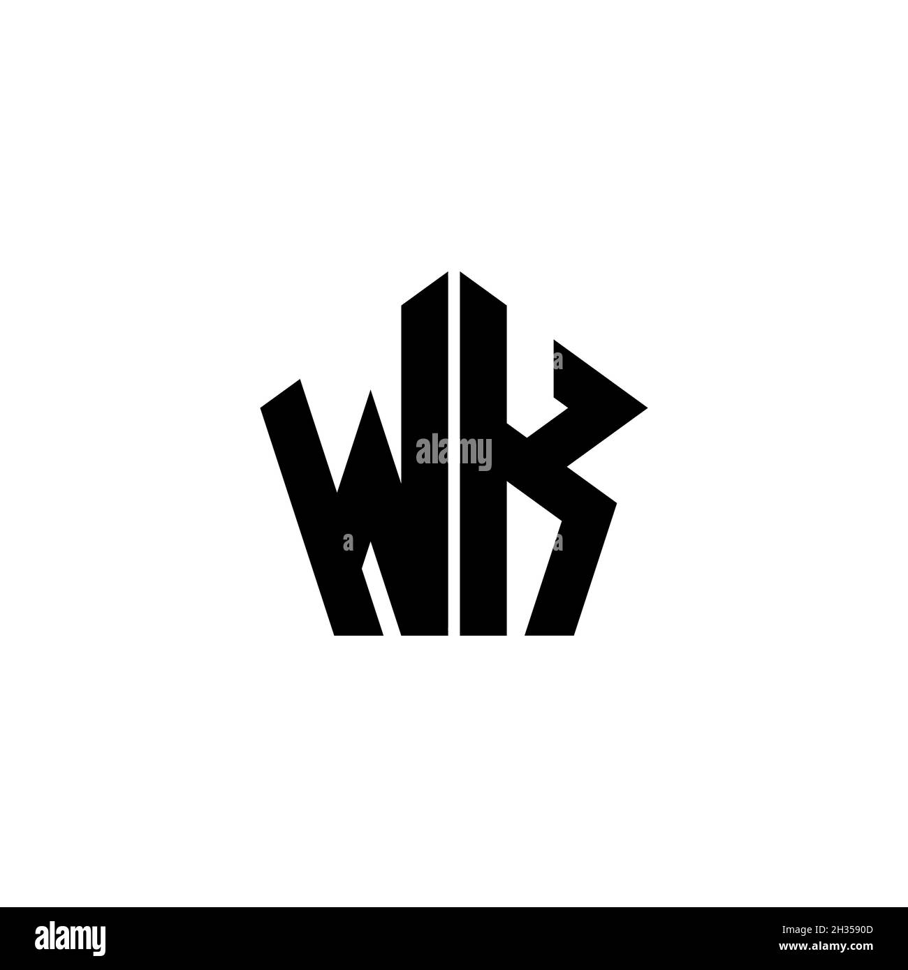 WK Monogram logo letter with polygonal geometric shape style design ... WK Monogram logo letter with polygonal geometric shape style design ...