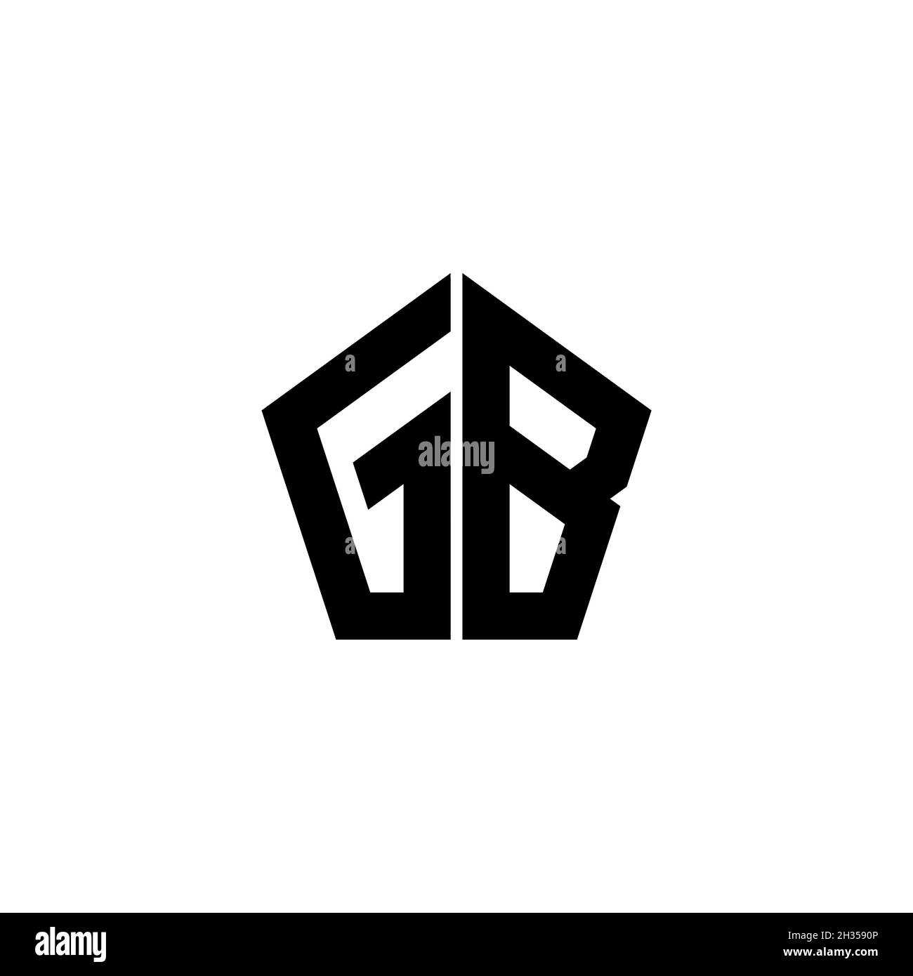 GB Monogram logo letter with polygonal geometric shape style design ...
