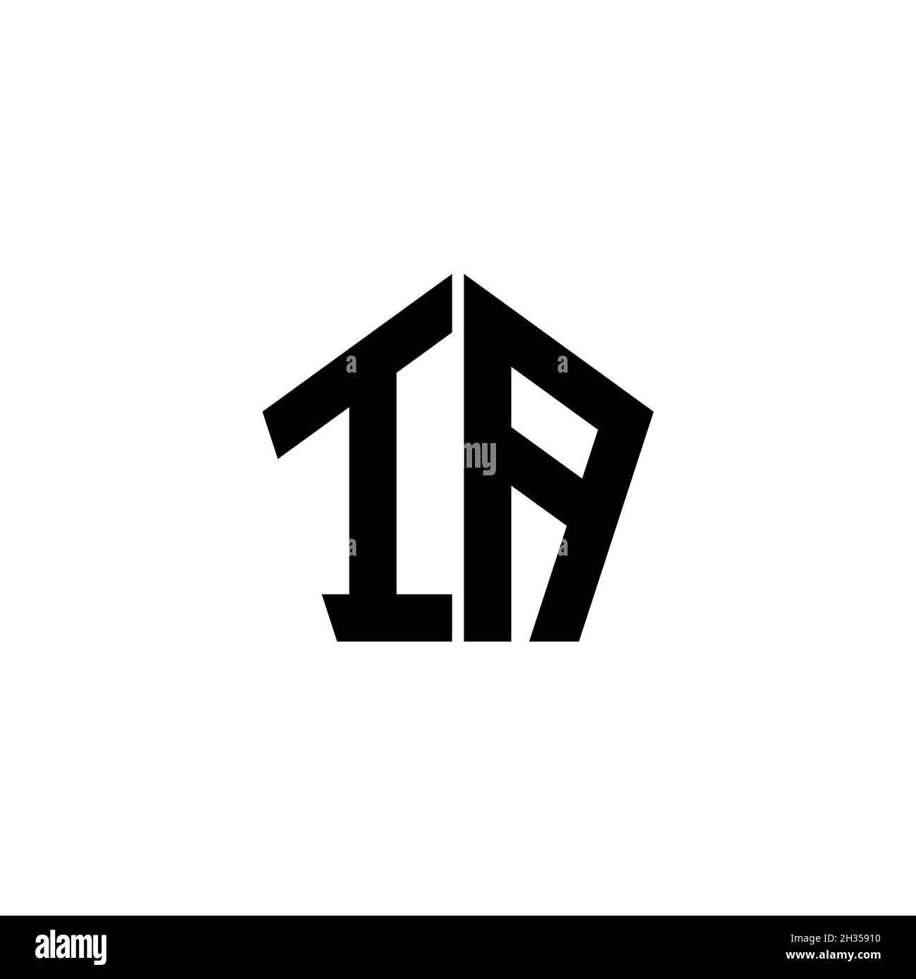 IA Monogram logo letter with polygonal geometric shape style design ...