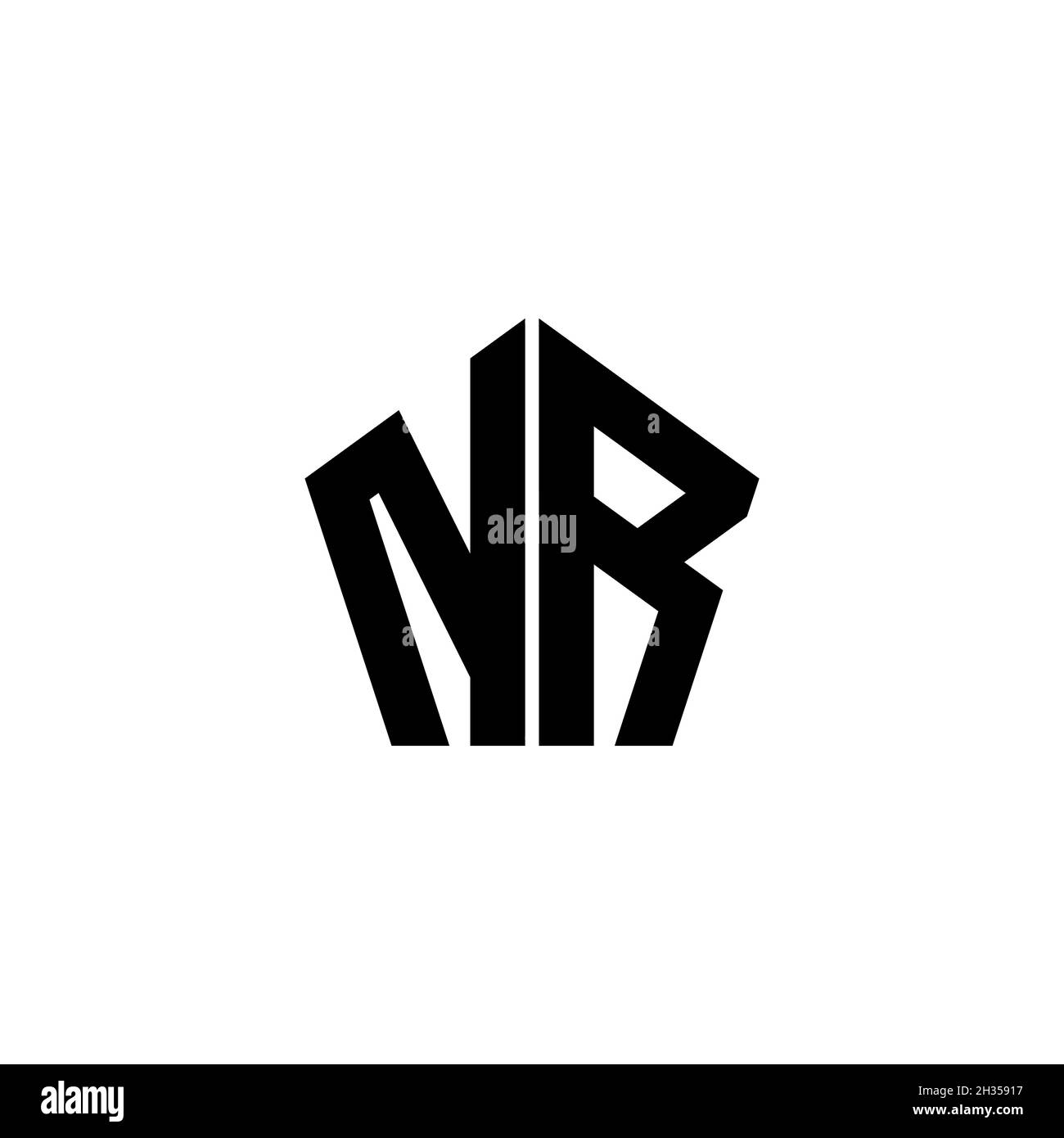 NR Monogram logo letter with polygonal geometric shape style design ...