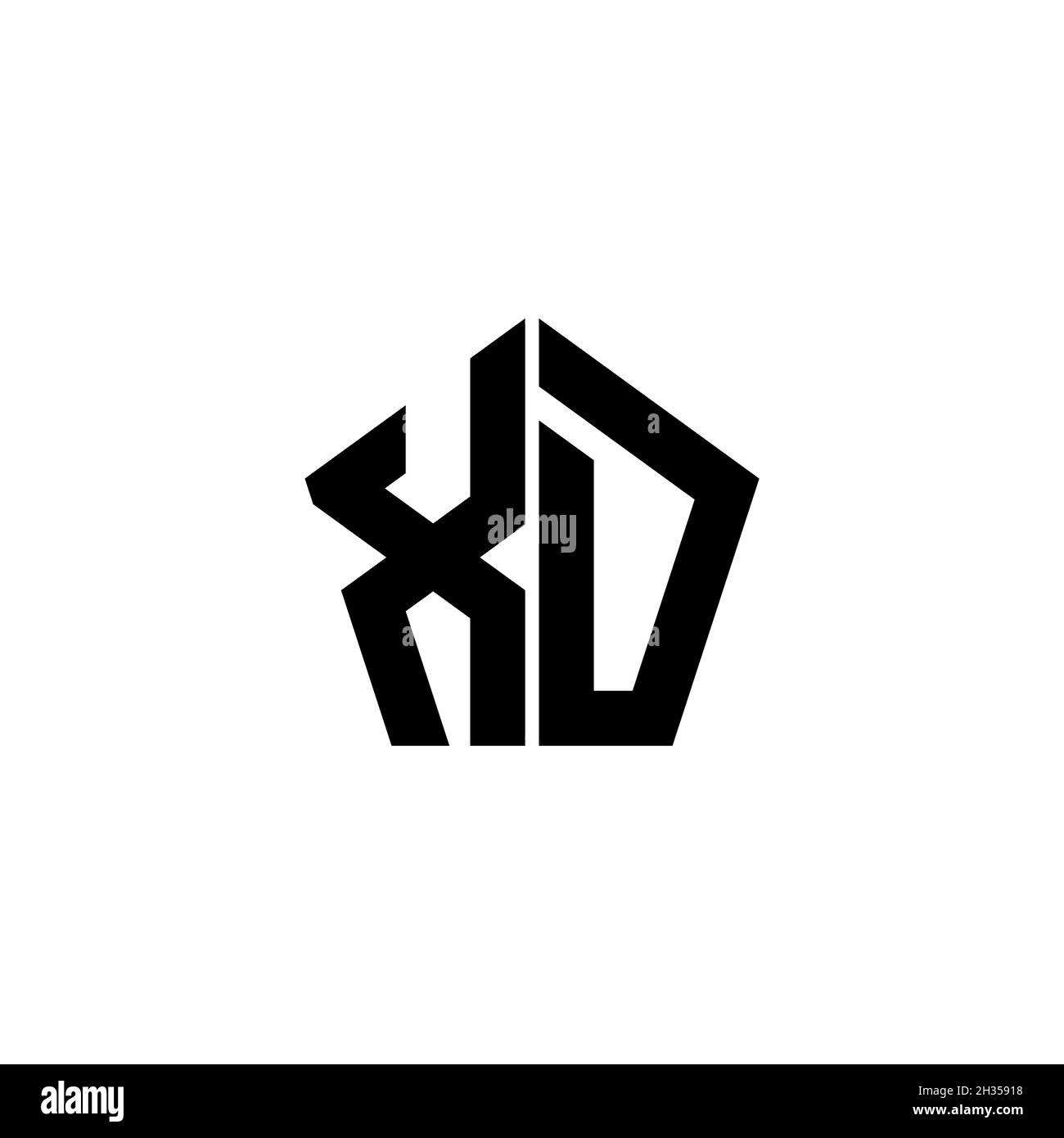 XD Monogram logo letter with polygonal geometric shape style design ...