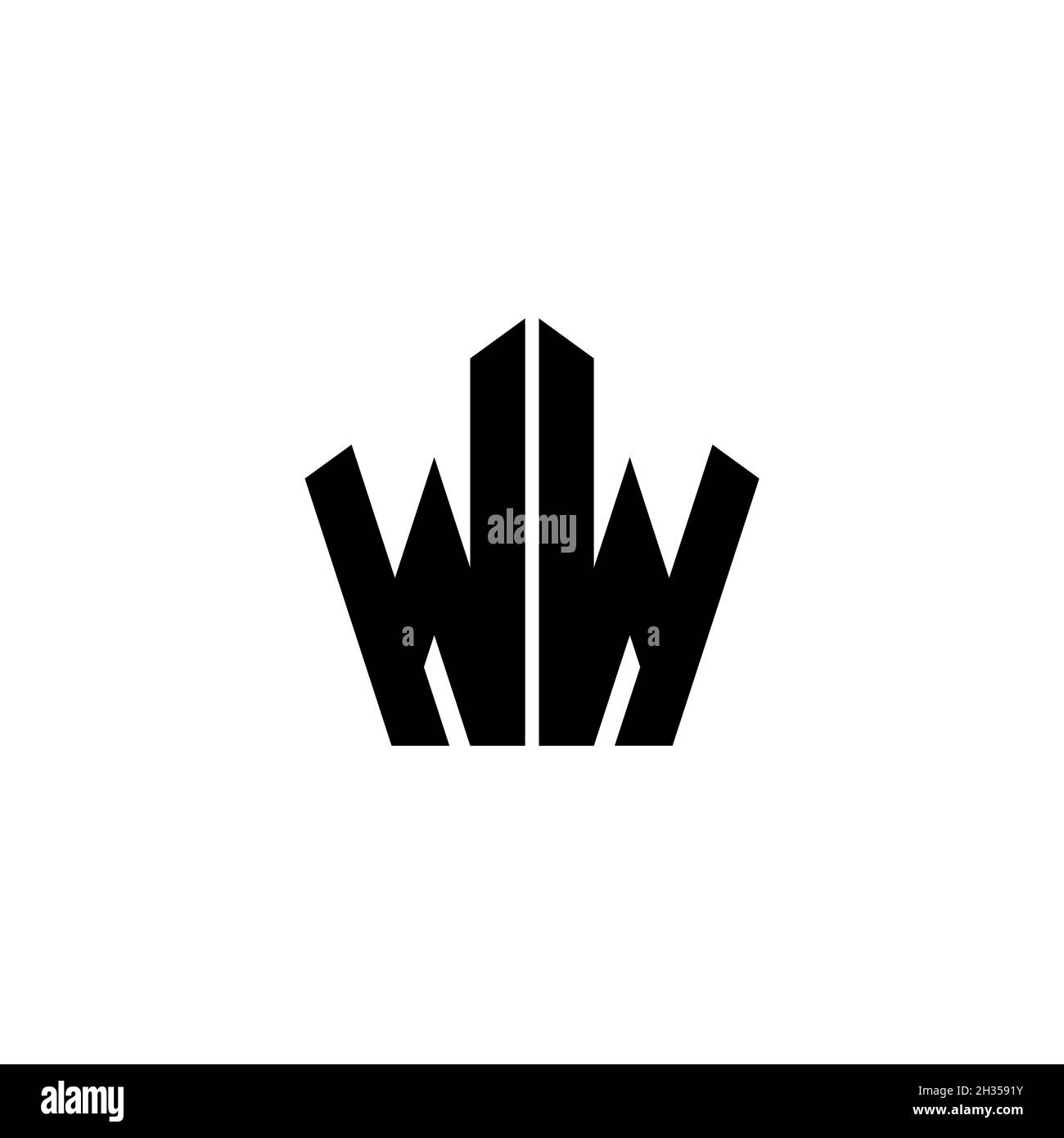 WW Monogram logo letter with polygonal geometric shape style design ...