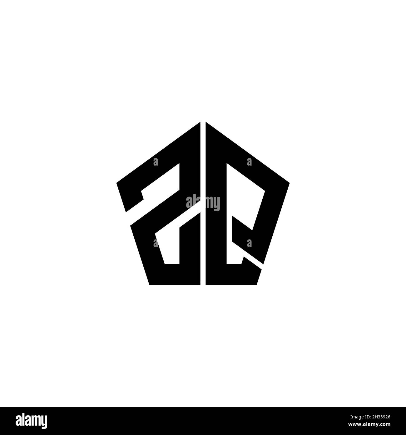 ZQ Monogram logo letter with polygonal geometric shape style design ...