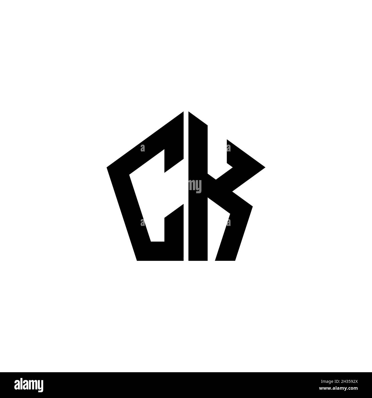 CK Monogram logo letter with polygonal geometric shape style design ...