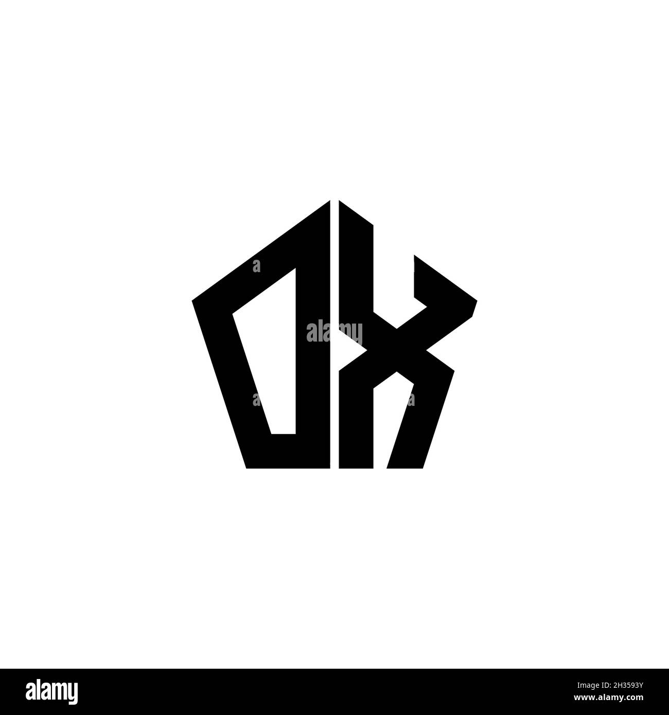 OX Monogram logo letter with polygonal geometric shape style design ...