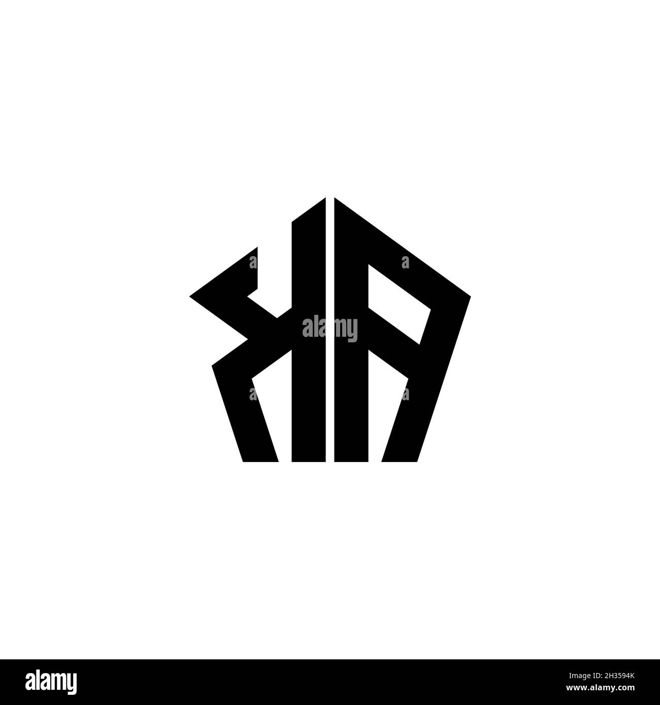 KA Monogram logo letter with polygonal geometric shape style design ...