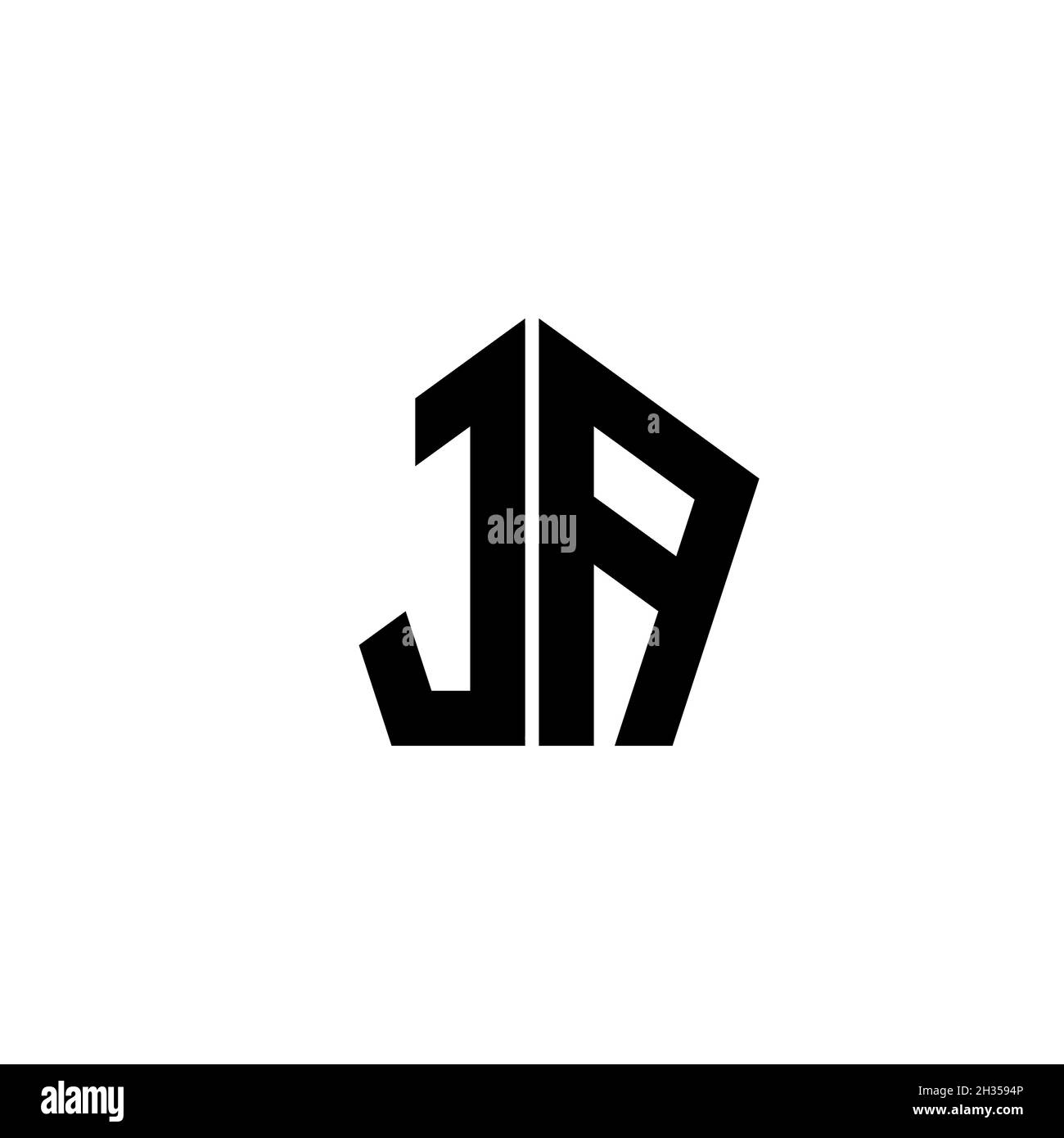 JA Monogram logo letter with polygonal geometric shape style design ...