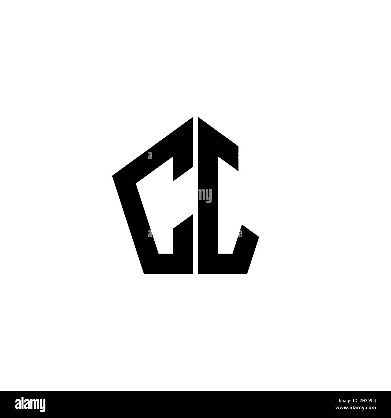 CJ Monogram logo letter with polygonal geometric shape style design ...