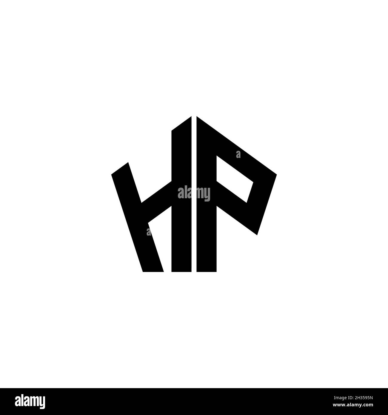 HP Monogram logo letter with polygonal geometric shape style design ...