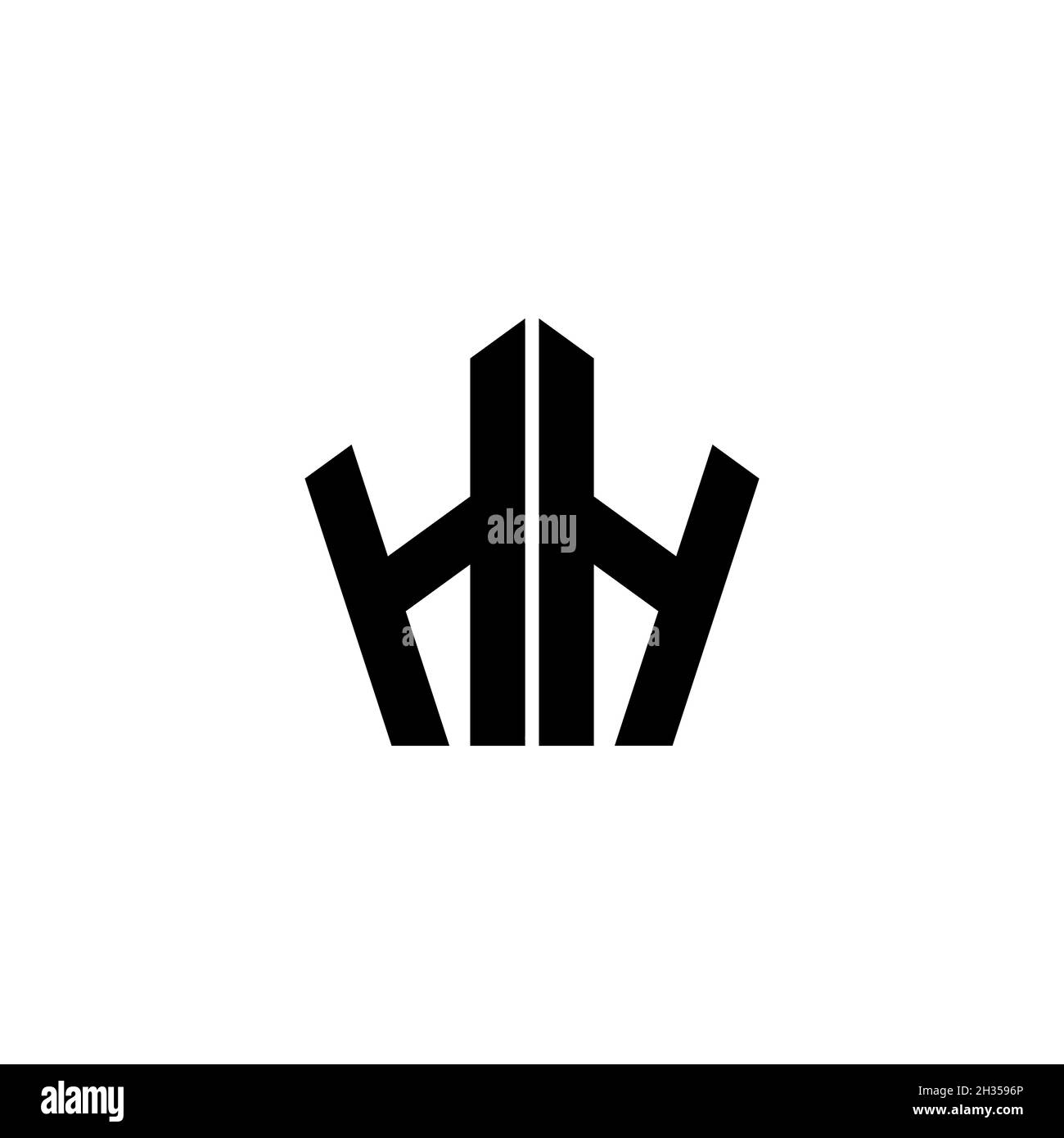 HH Monogram logo letter with polygonal geometric shape style design isolated on white background ...