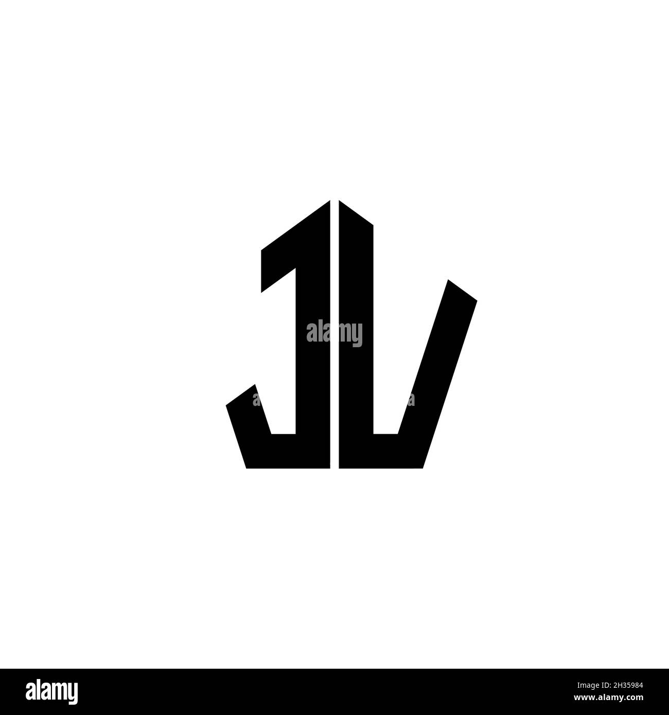 JU Monogram logo letter with polygonal geometric shape style design ...