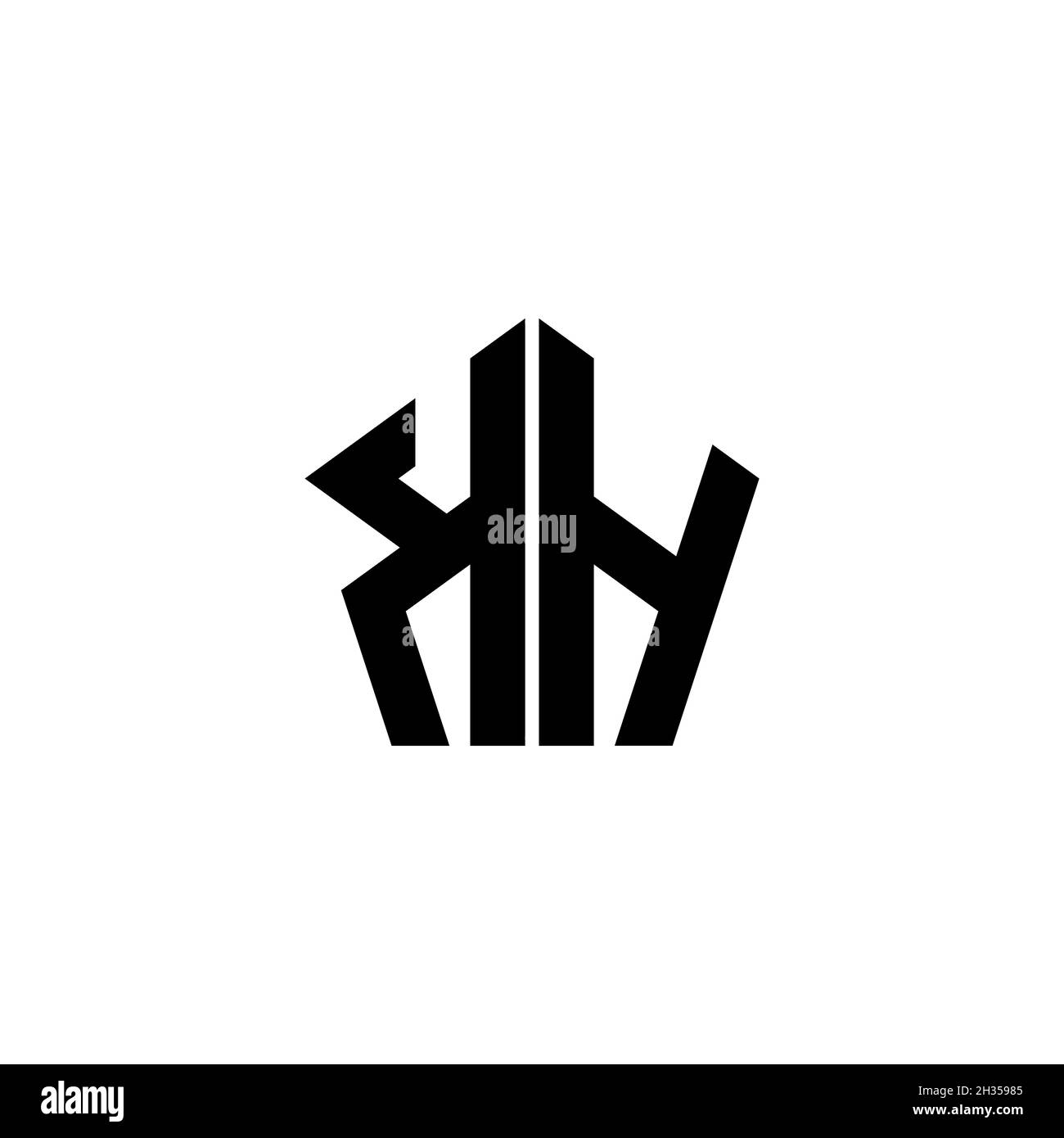 KH Monogram logo letter with polygonal geometric shape style design ...