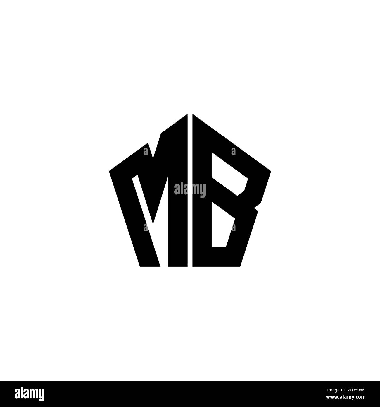 MB Monogram logo letter with polygonal geometric shape style design ...