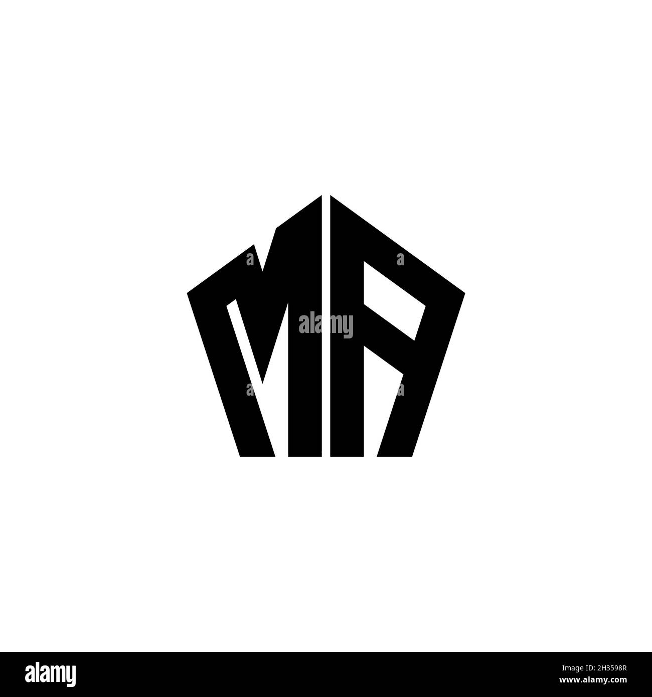MA Monogram logo letter with polygonal geometric shape style design ...