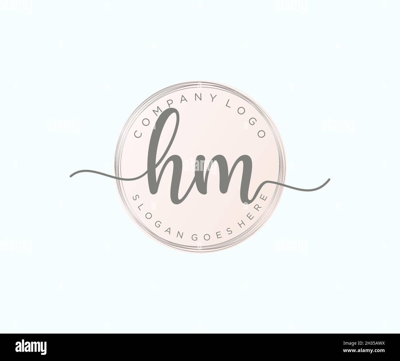 HM feminine logo. Usable for Nature, Salon, Spa, Cosmetic and Beauty ...