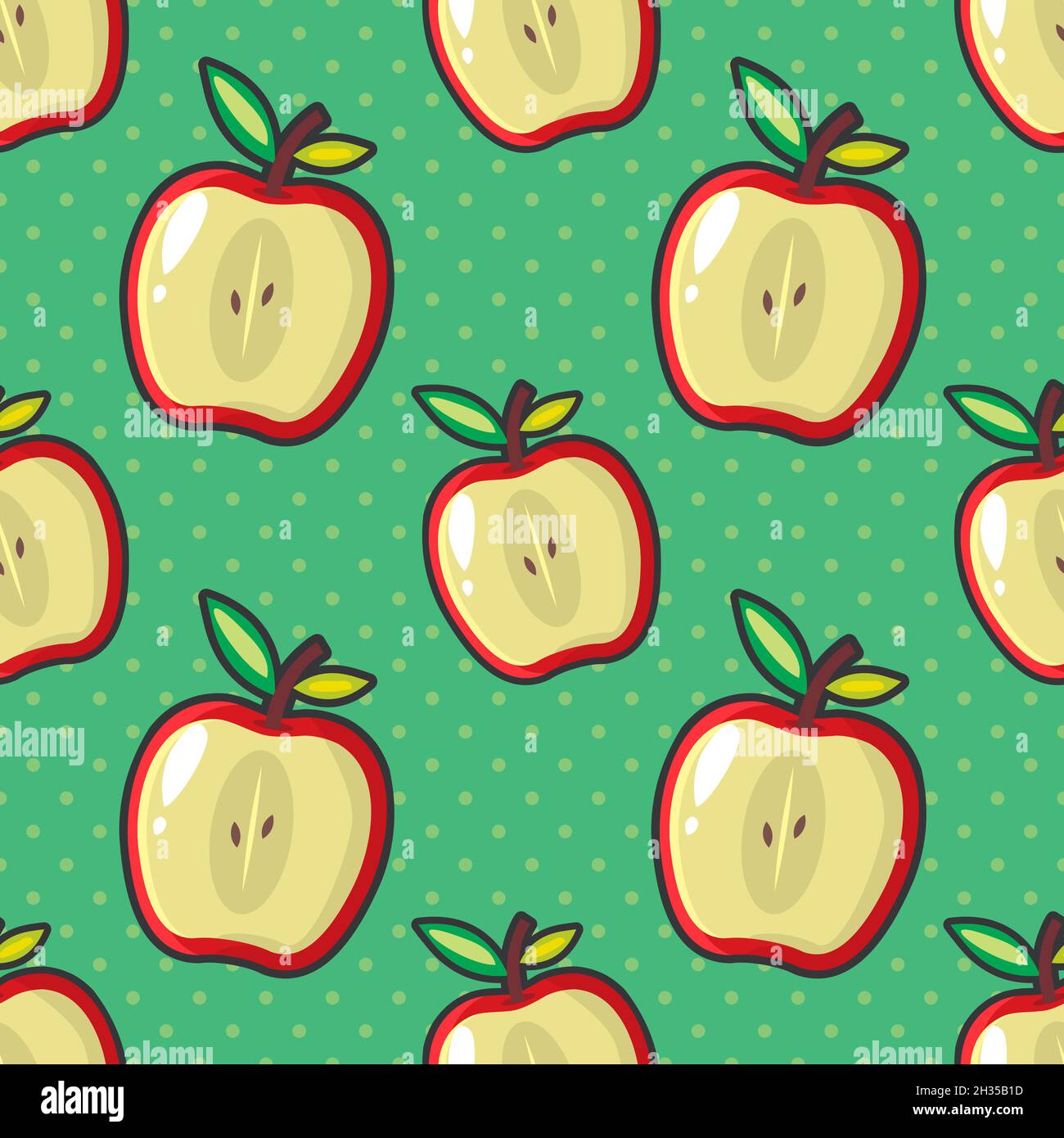 apple slice seamless pattern vector illustration Stock Vector Image ...