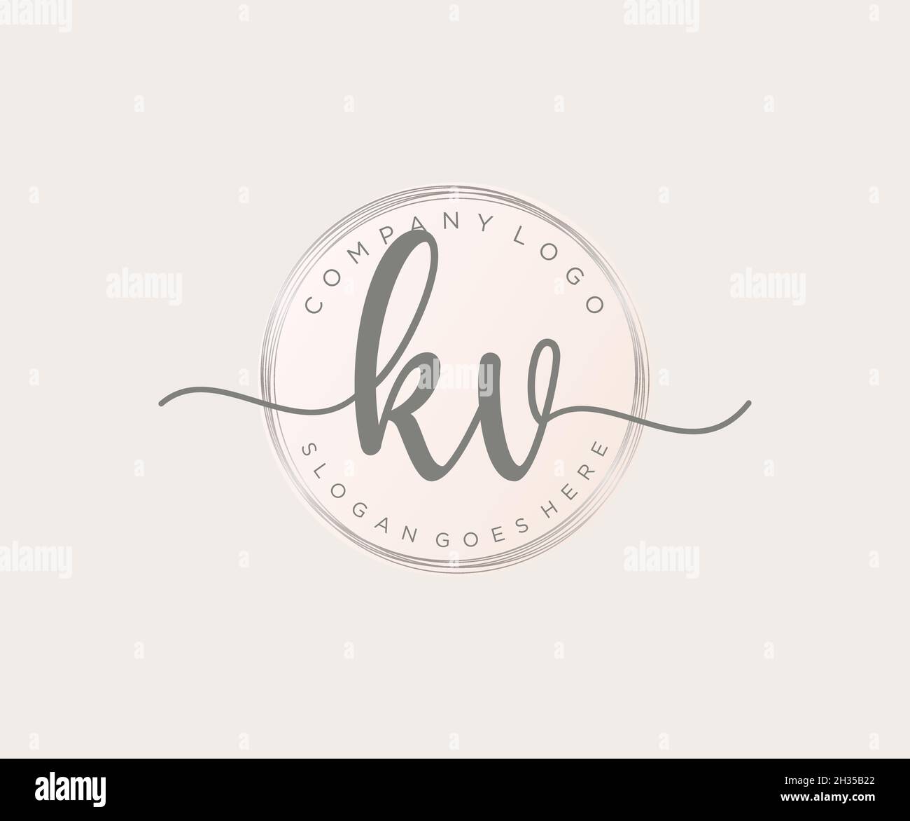 KV feminine logo. Usable for Nature, Salon, Spa, Cosmetic and Beauty ...
