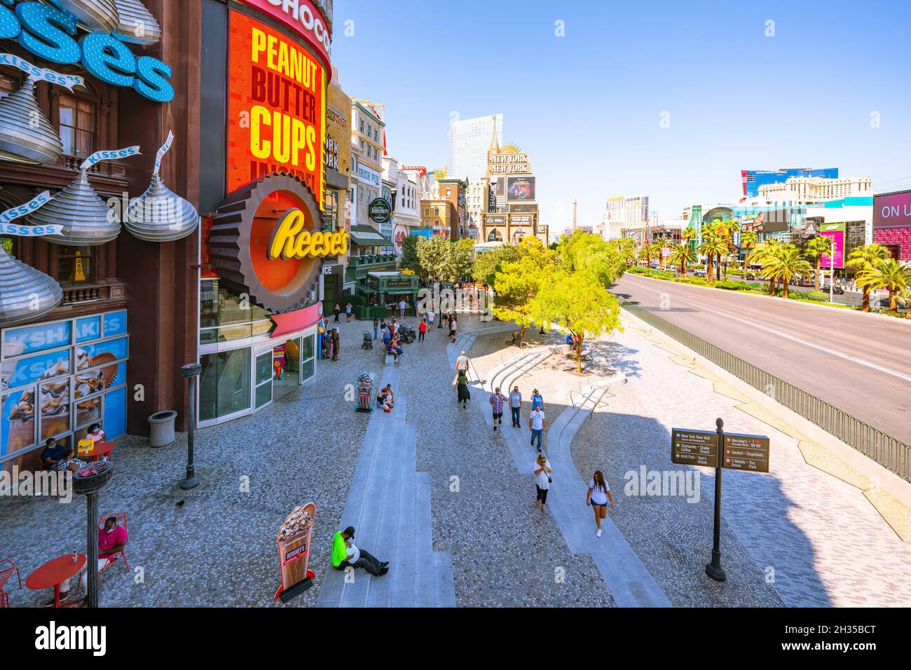 Las Vegas, Nevada, USA - October 1, 2021 Las Vegas Strip in a bright ...