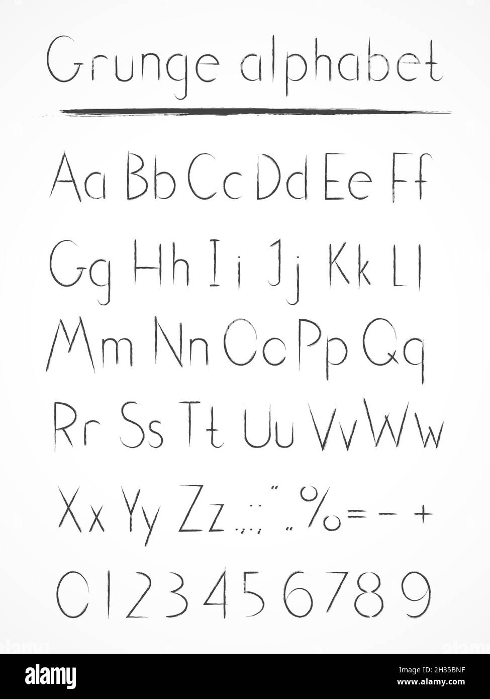 Vector hand drawn alphabet in style grung. Normal type Stock Vector ...