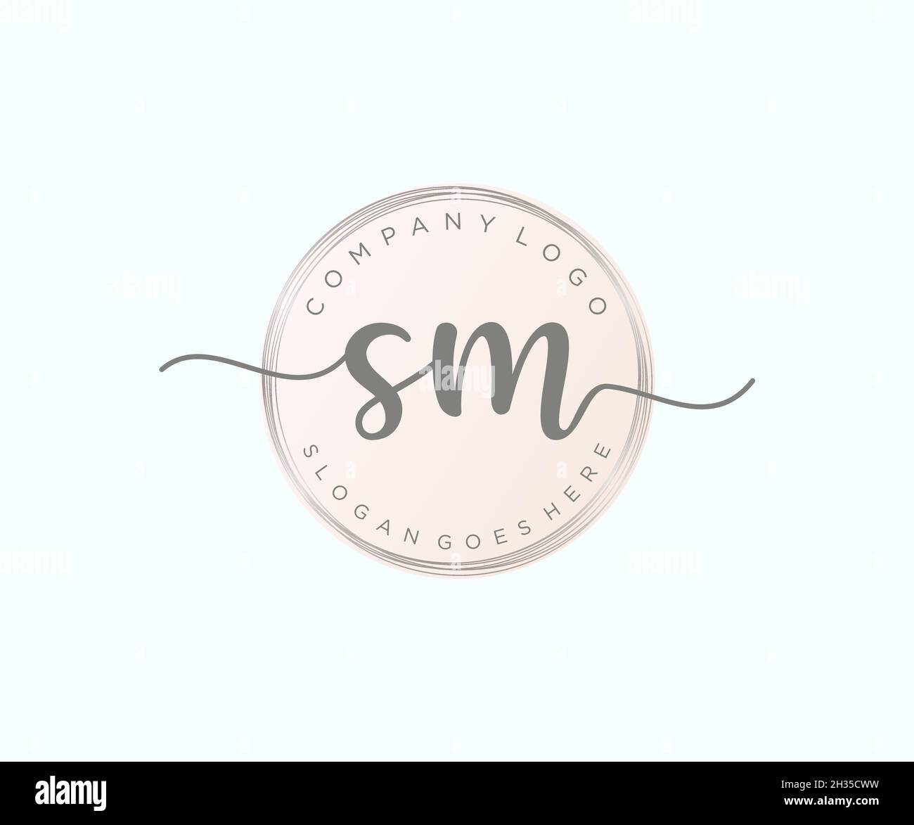 SM feminine logo. Usable for Nature, Salon, Spa, Cosmetic and Beauty ...