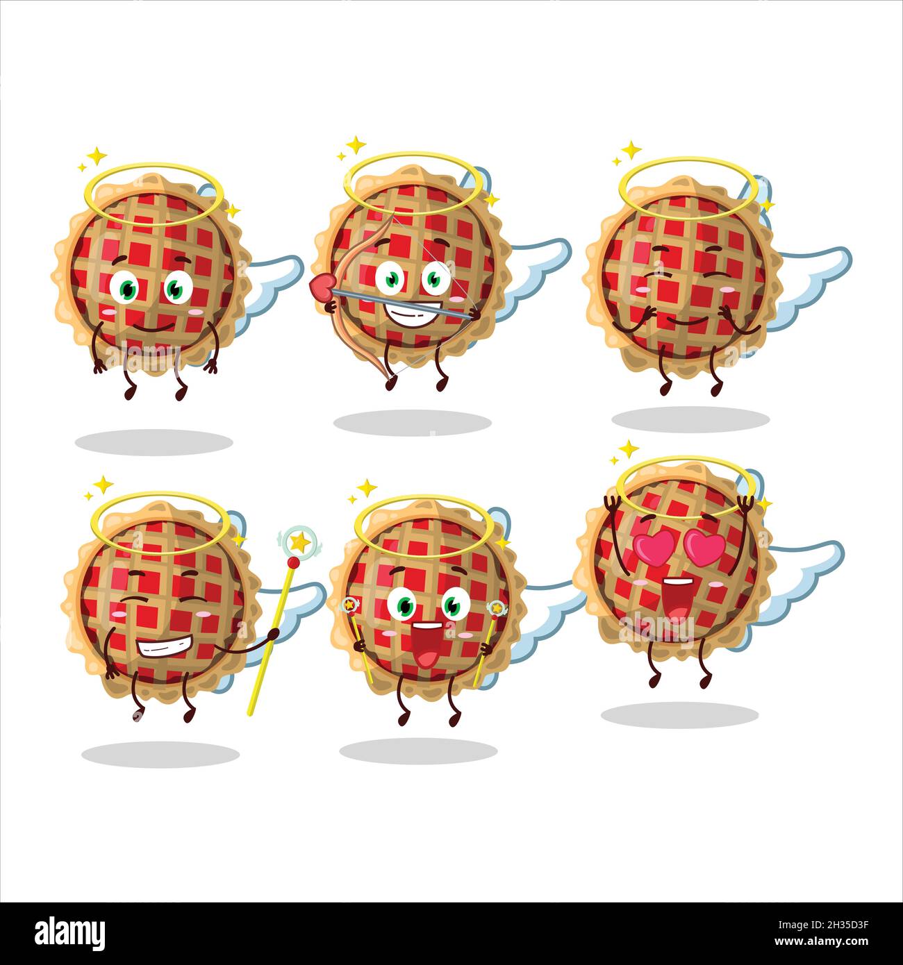 Apple pie cartoon designs as a cute angel character. Vector ...